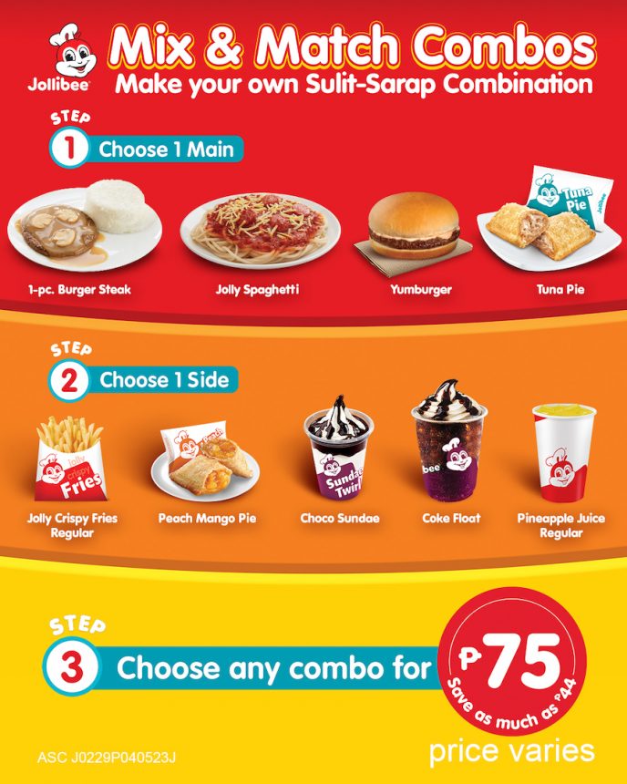 Jollibee’s Mix & Match Combos, both good taste and good value come ...